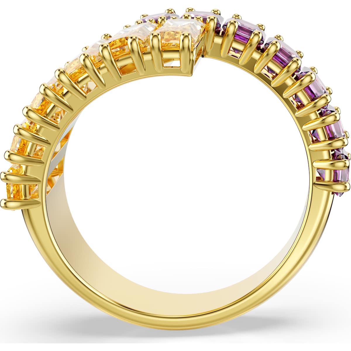 Matrix ring, Mixed cuts, Multicolored, Gold-tone plated | Shukha Online Store