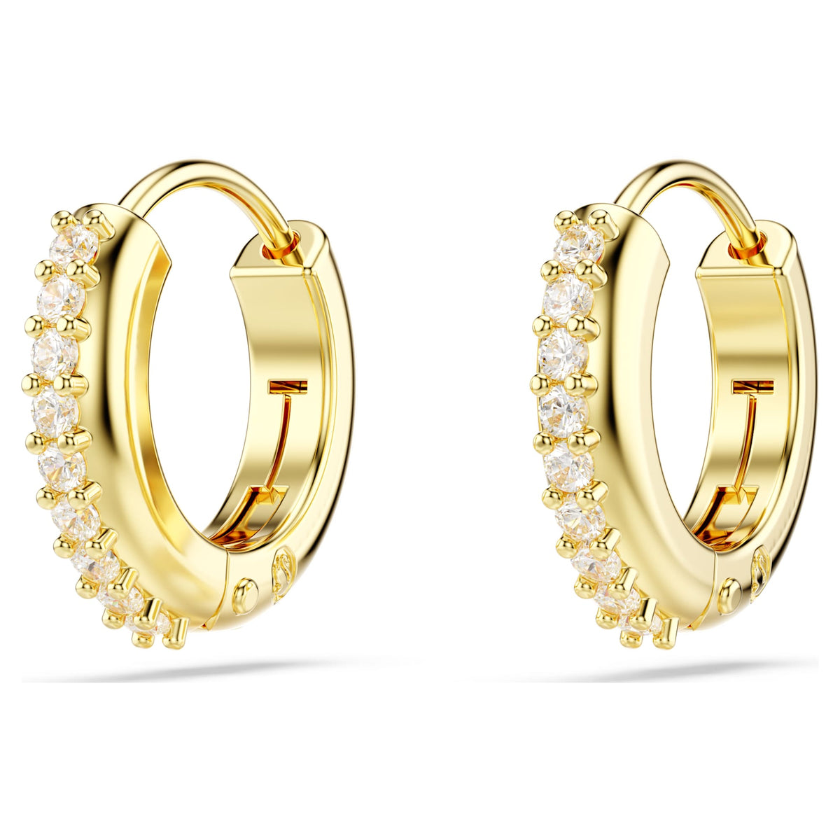 Matrix hoop earrings Round cut, White, Gold-tone plated | Shukha Online Store