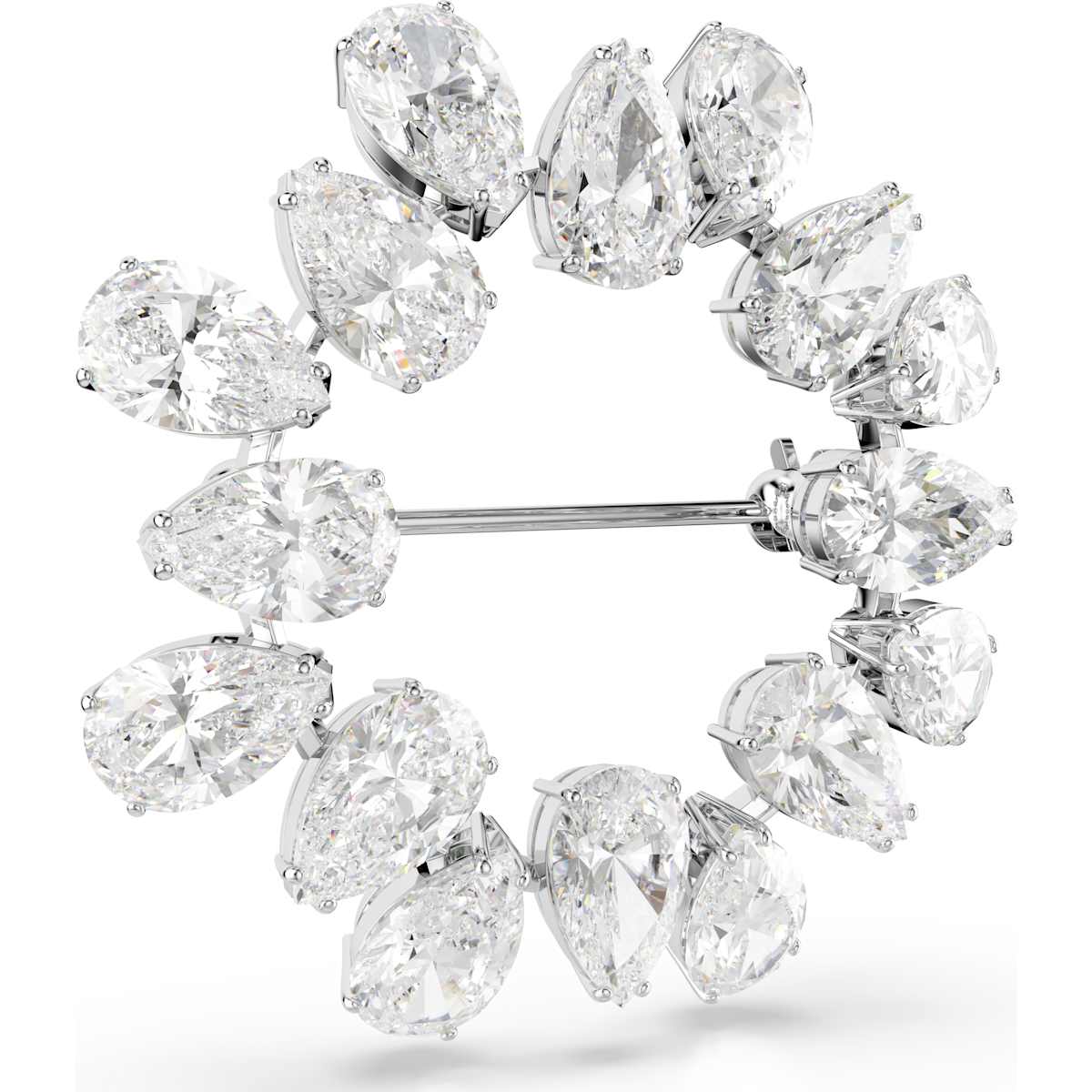 Matrix brooch Pear cut, White, Rhodium plated | Shukha Online Store