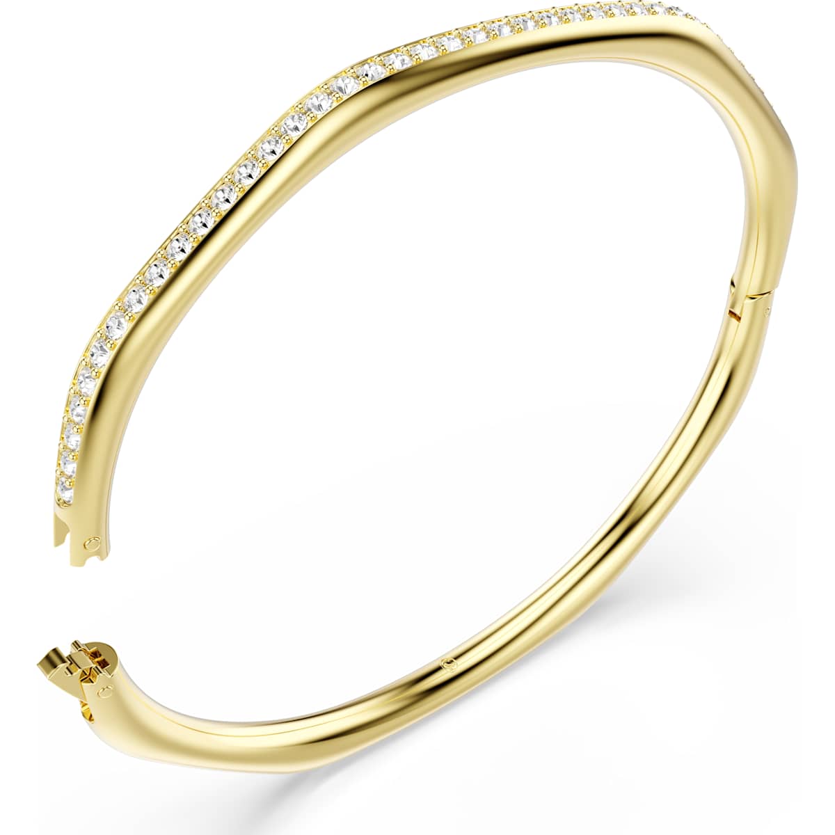 Dextera bangle, Octagon shape, Round cut, White, Gold-tone plated ...