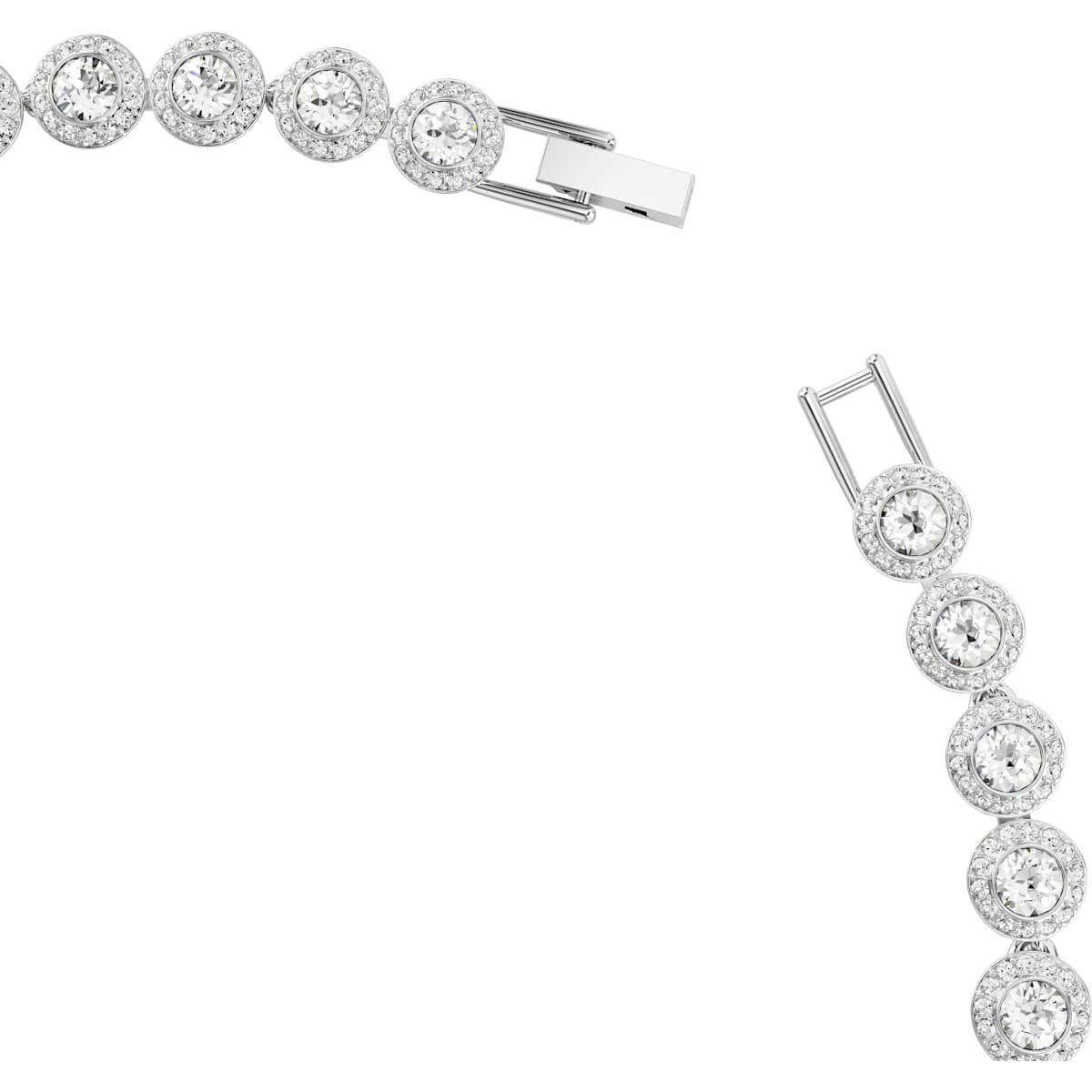 Una Angelic Tennis necklace Round cut, White, Rhodium plated | Shukha ...