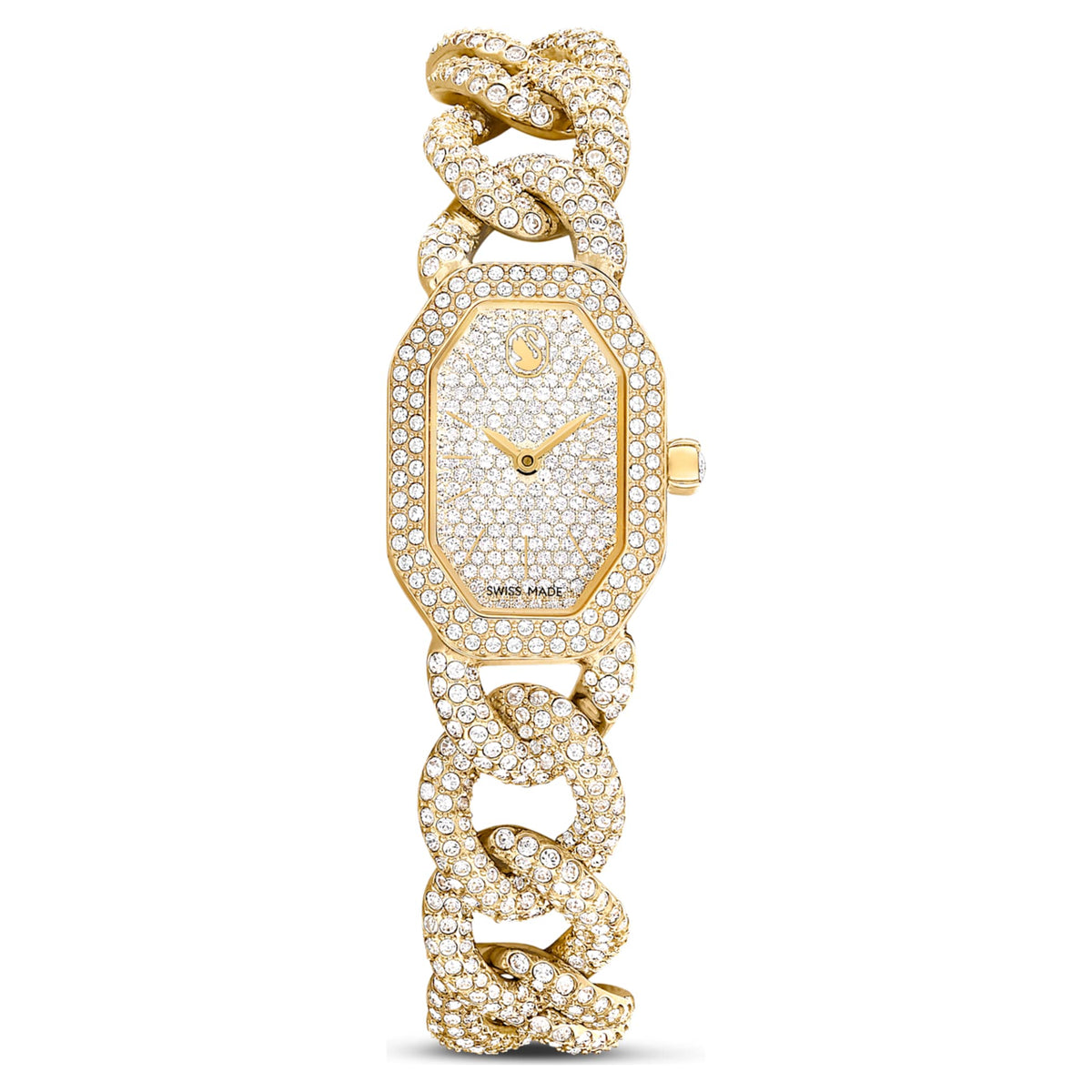 Dextera Chain watch Swiss Made, Crystal bracelet, Gold tone, Gold-tone ...