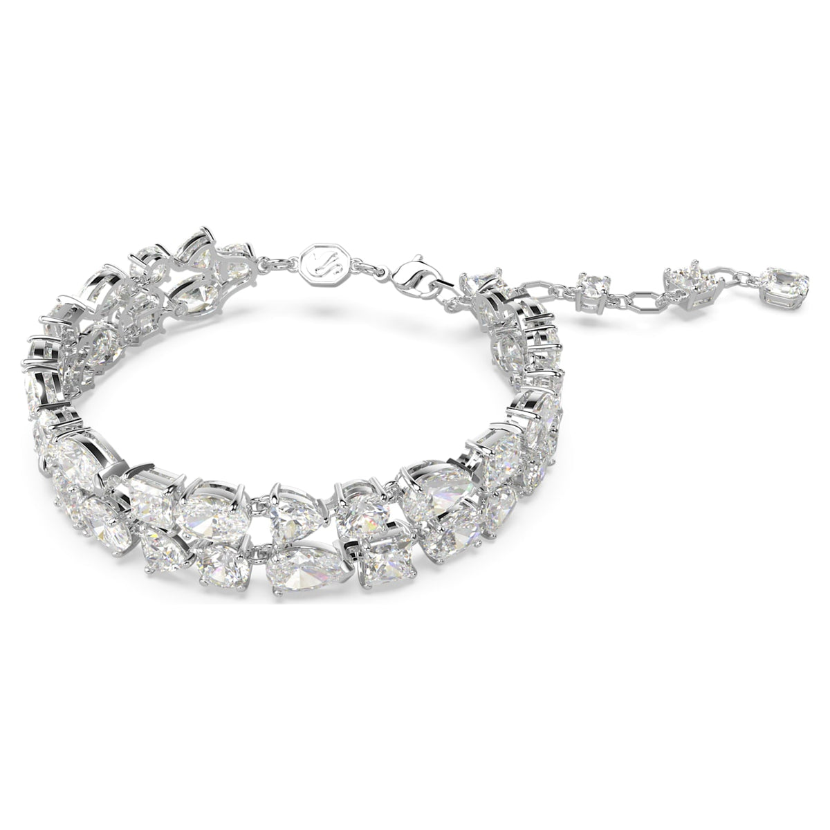 Mesmera bracelet Mixed cuts, White, Rhodium plated | Shukha Online Store